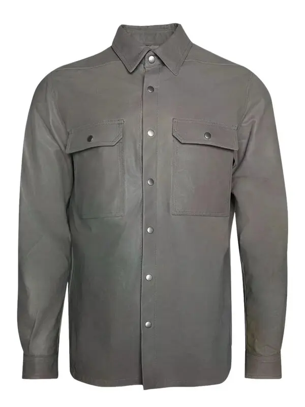 Rick Owens Giacca In Pelle Outershirt - Grey