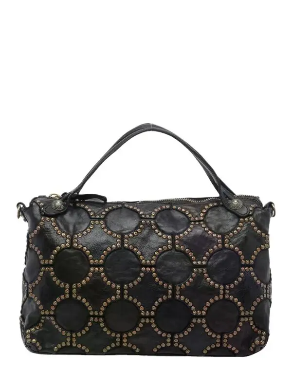 CAMPOMAGGI Stud-embellished Leather Tote Bag - Black