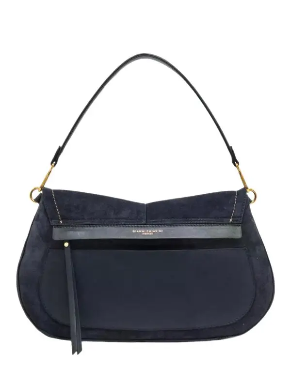 GIANNI CHIARINI Large Helena Suede Shoulder Bag - Blue