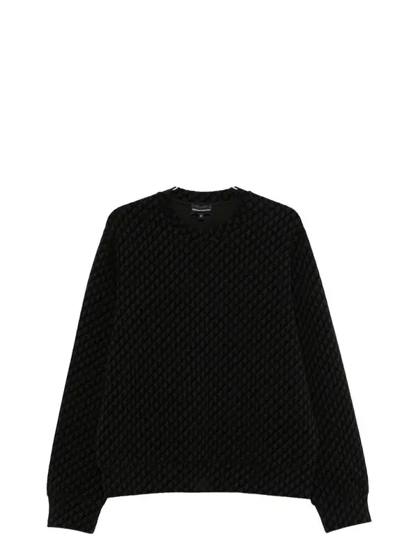 Emporio Armani Logo Cotton Sweatshirt - Black
