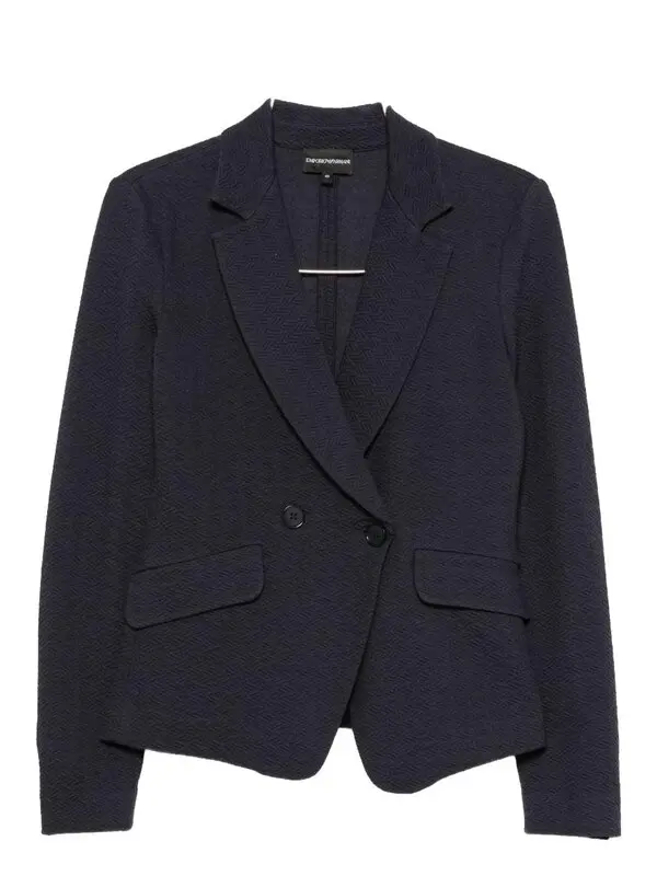 Emporio Armani Cotton Single-breasted Jacket - Blue