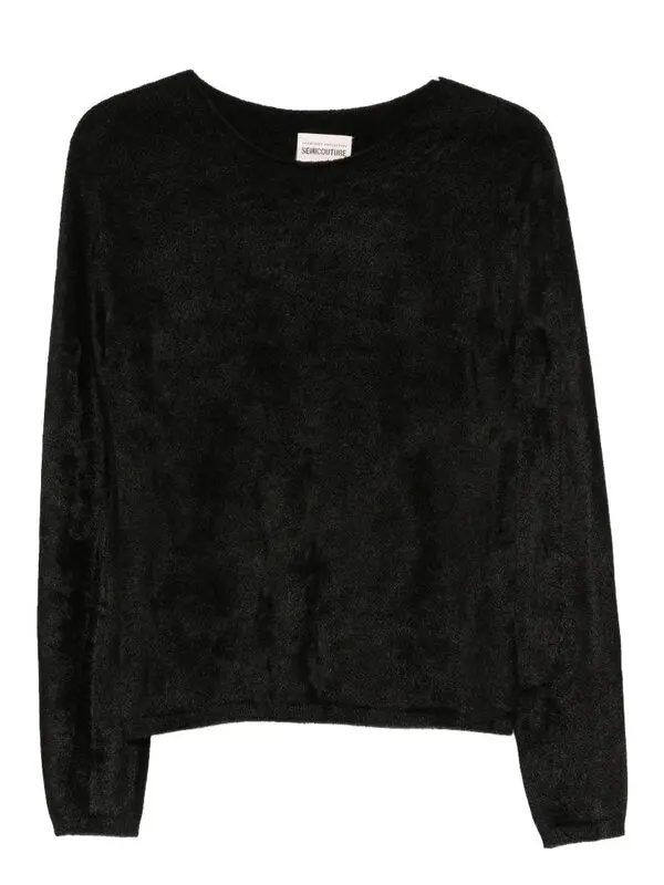 SEMICOUTURE Lettice Crewneck Sweater - Black