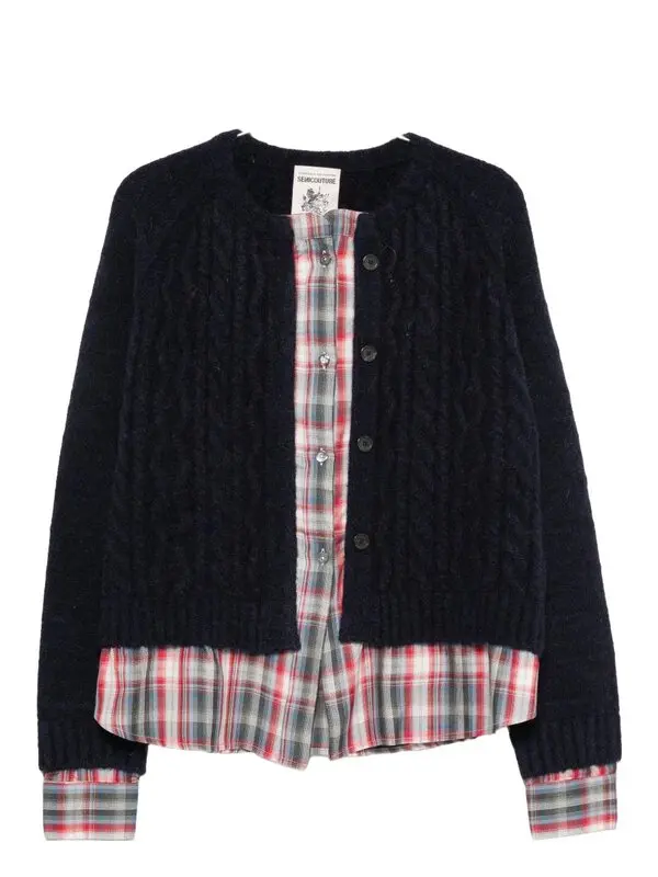 SEMICOUTURE Marcy Wool Blend Cardigan - Blue