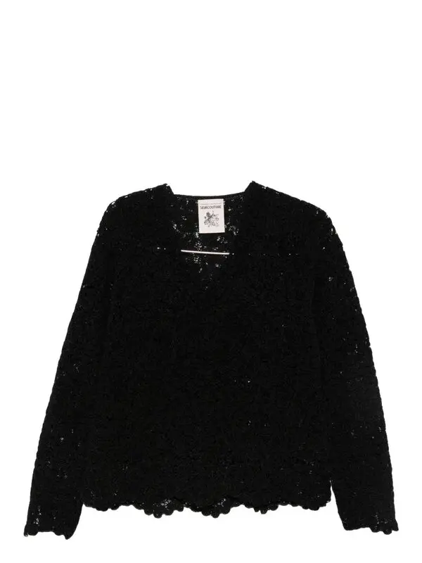 SEMICOUTURE Calanthe V-neck Sweater - Black
