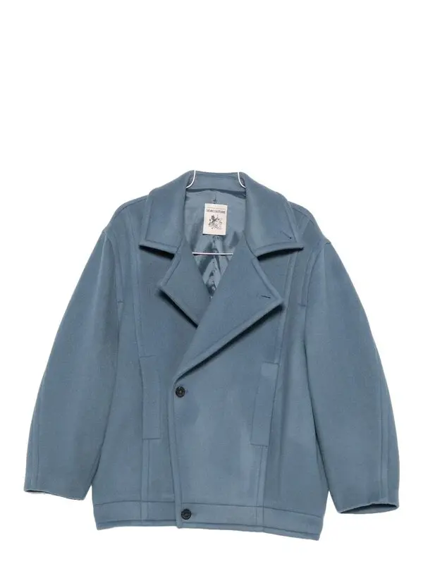 SEMICOUTURE Kara Wool Coat - Sky Blue
