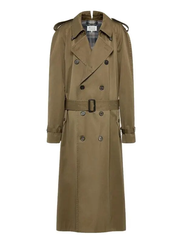 MAISON MARGIELA Double-breasted Trench Coat - Green