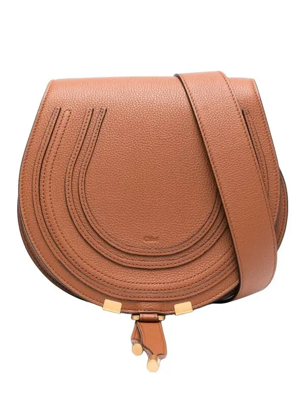 Chloé Marcie Leather Saddle Bag - Brown