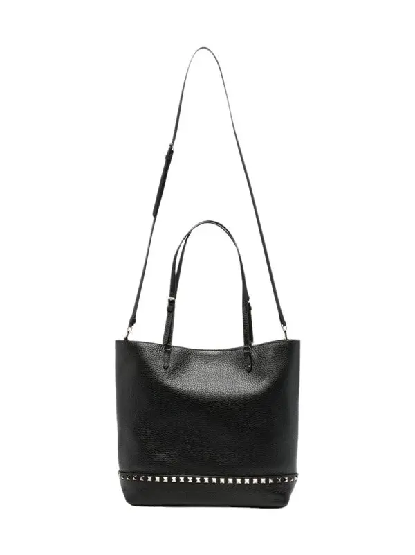 Valentino Garavani Rockstud Medium Leather Tote Bag - Black
