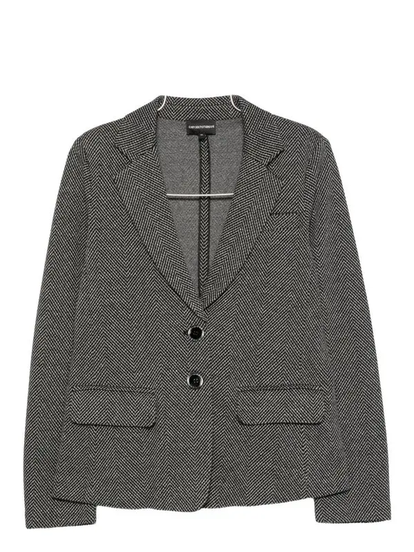 Emporio Armani Cotton Single-breasted Jacket - Black