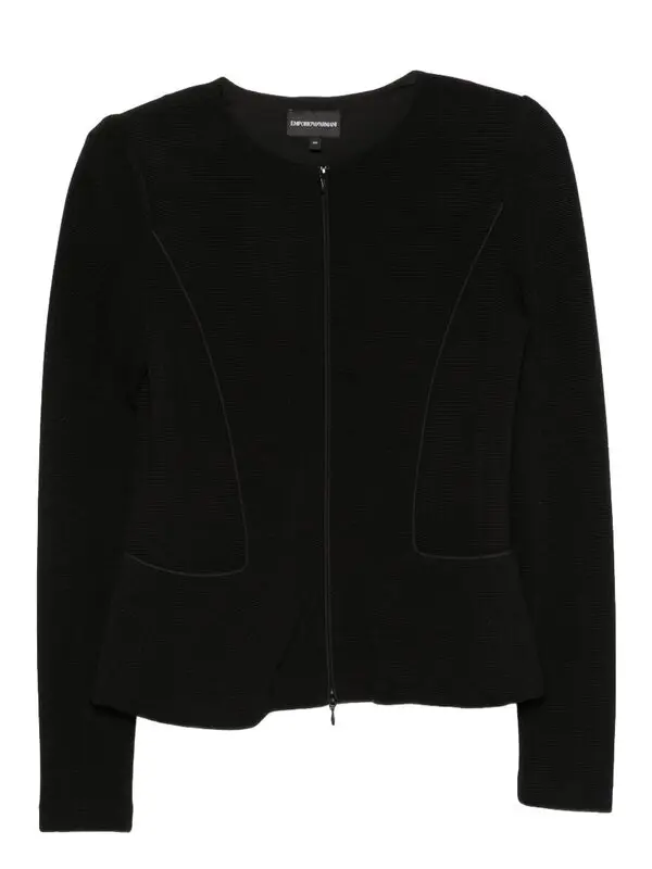 Emporio Armani Zip-up Blazer Jacket - Black