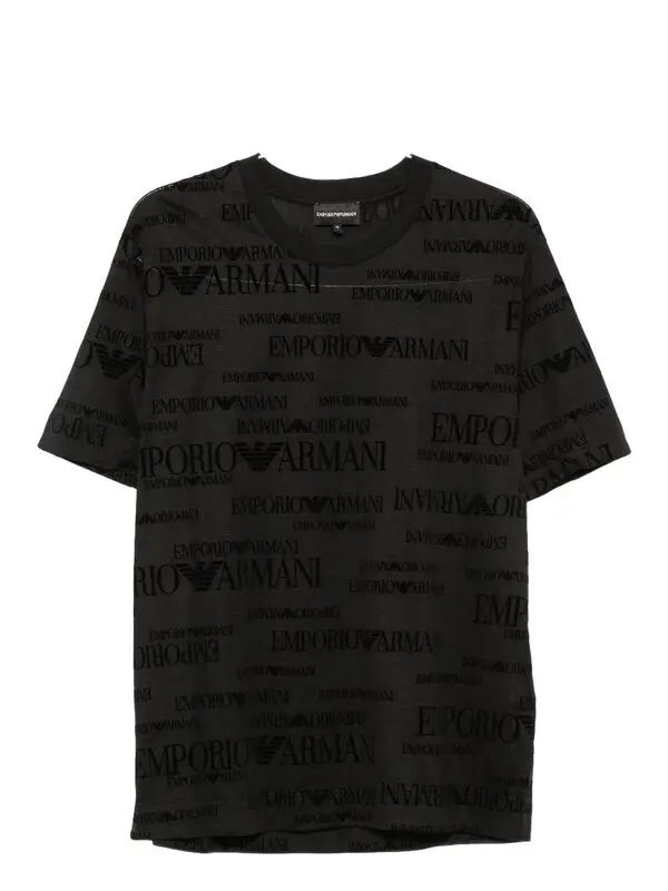 Emporio Armani Allover Logo T-shirt - Black