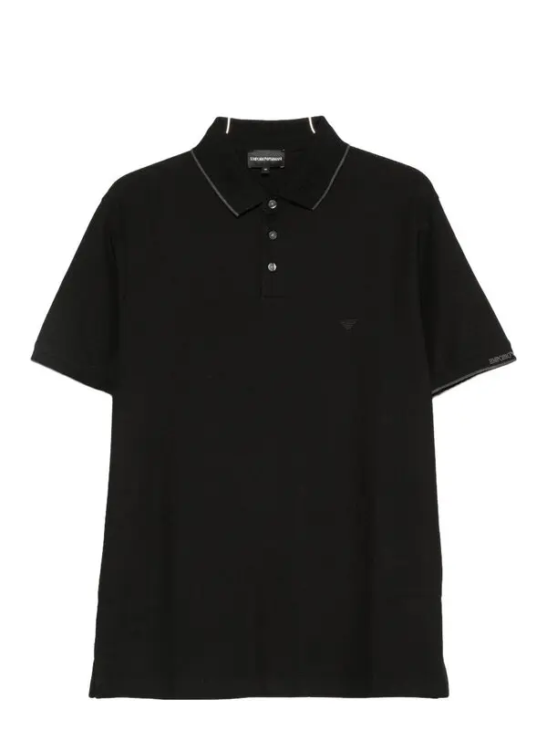 Emporio Armani Cotton Polo Shirt - Black