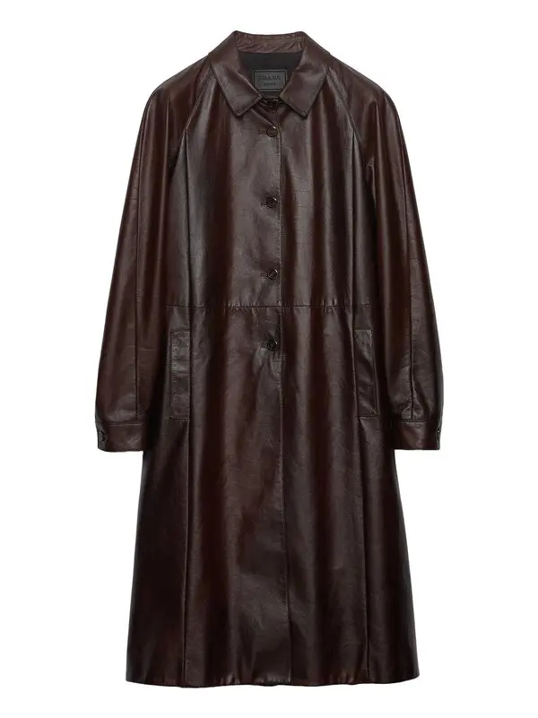 Prada Leather Coat - Cocoa Brown