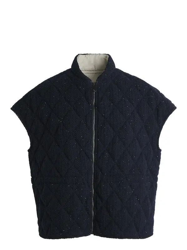 Fabiana Filippi Quilted Sleeveless Gilet - Blue