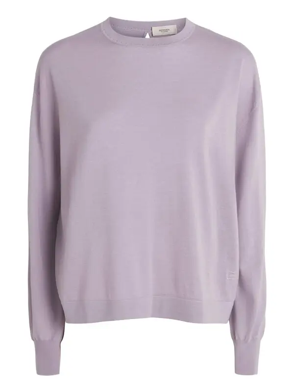 Agnona Wool-silk-cashmere Crew-neck Sweater - Purple