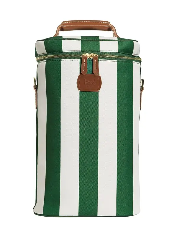 Harrods Striped Drinks Bag - Green