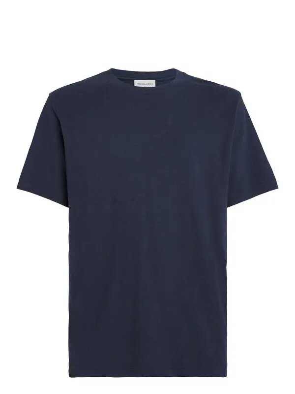 Frescobol Carioca Cotton-linen Dinis T-shirt - Navy