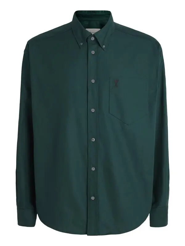 AMI Paris Cotton De Coeur Shirt - Navy