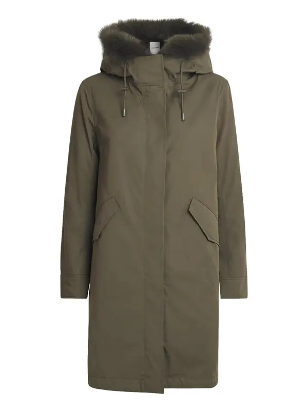 YVES SALOMON Down Fur-trim Technical Parka Coat - Green