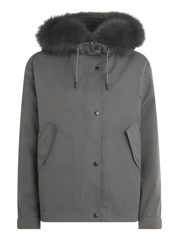 YVES SALOMON Down Fur-trim Technical Parka Coat - Beige