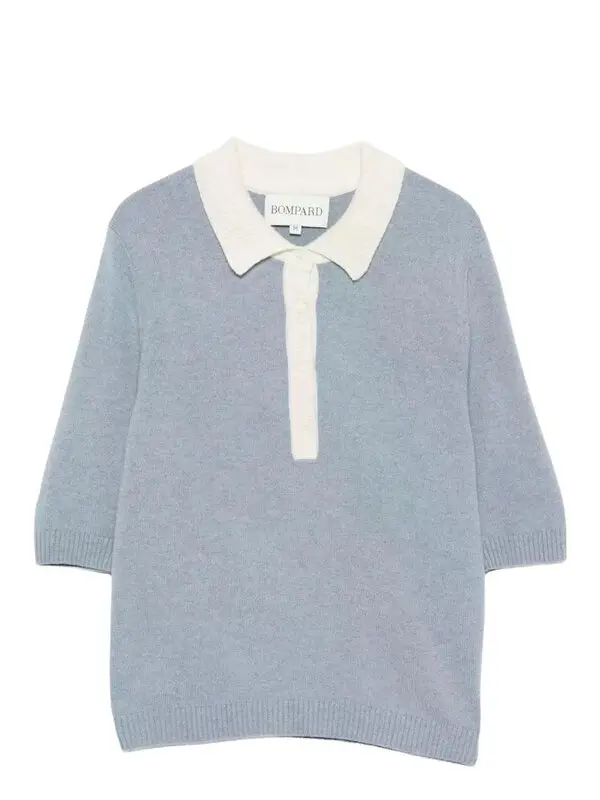 Eric Bompard Cashmere Two-tone Polo Top - Blue