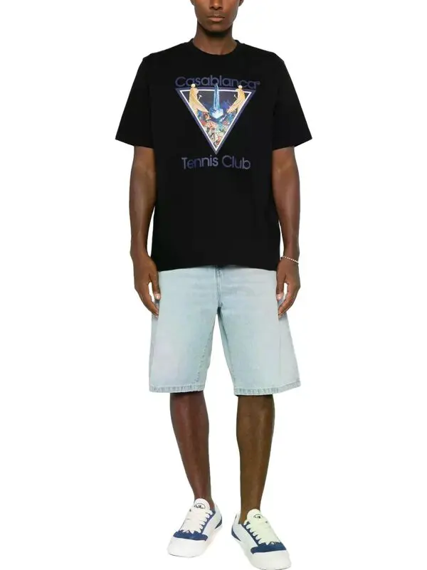Casablanca Graphic-print Crew-neck T-shirt - Black