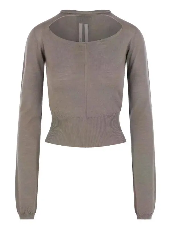 Rick Owens Cut-out Ribbed-trim Sweater - Neutrals