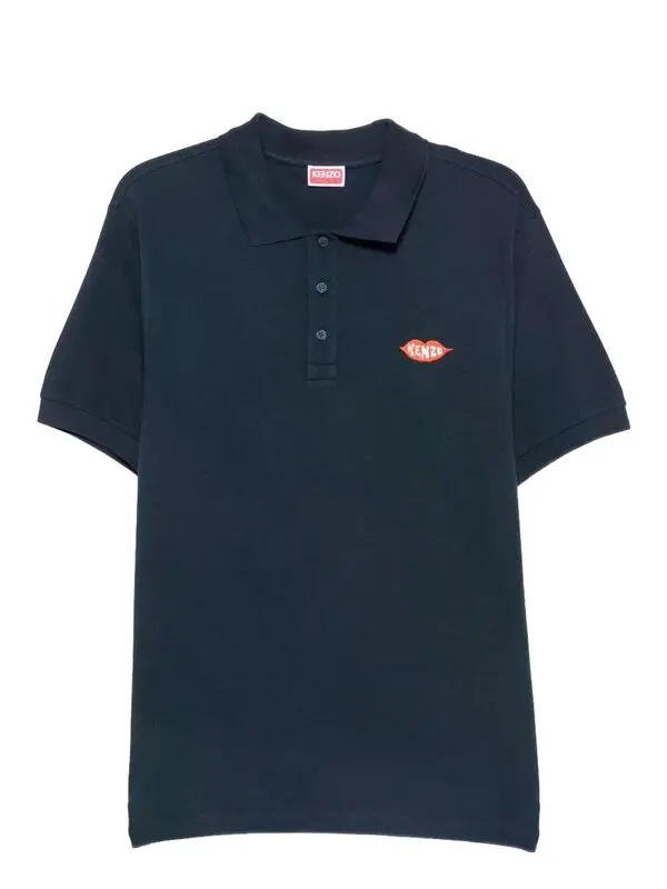 Kenzo Logo-patch Polo Shirt - Blue