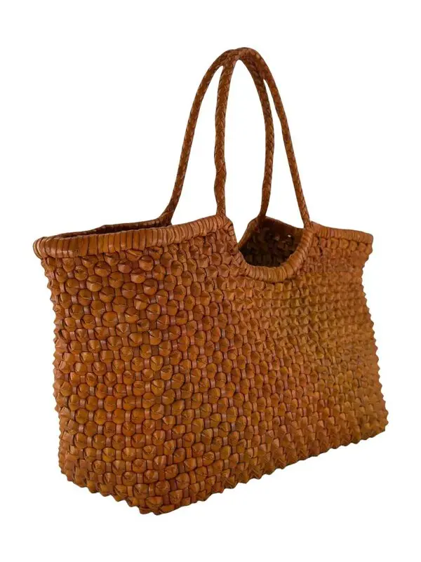 Dragon Diffusion Nantucket Cactus Woven Leather Tote Bag - Brown