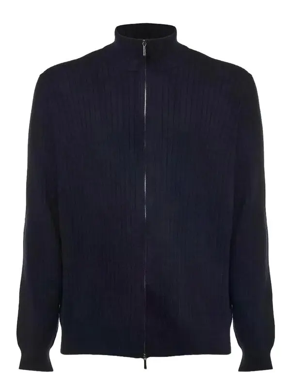Loro Piana Ribbed-knit Zip-up Cashmere Cardigan - Blue