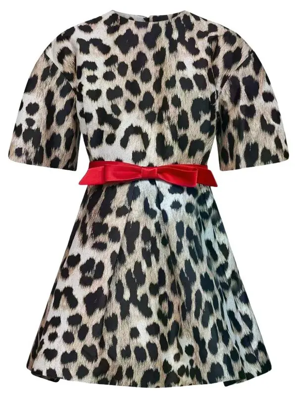 Givenchy Cocoon Mini Dress In Leopard Jacquard - Neutrals