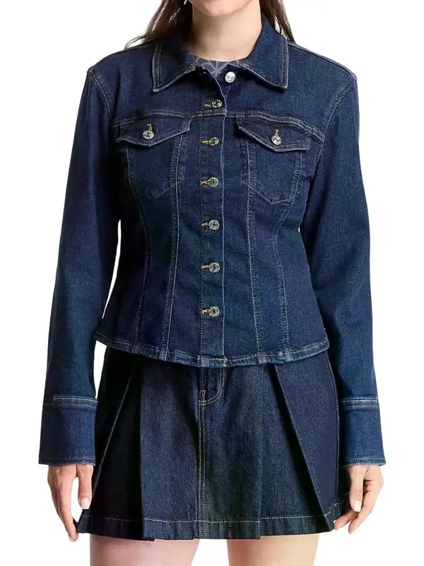 Calvin Klein Sculpt Trucker Shirt - Blue