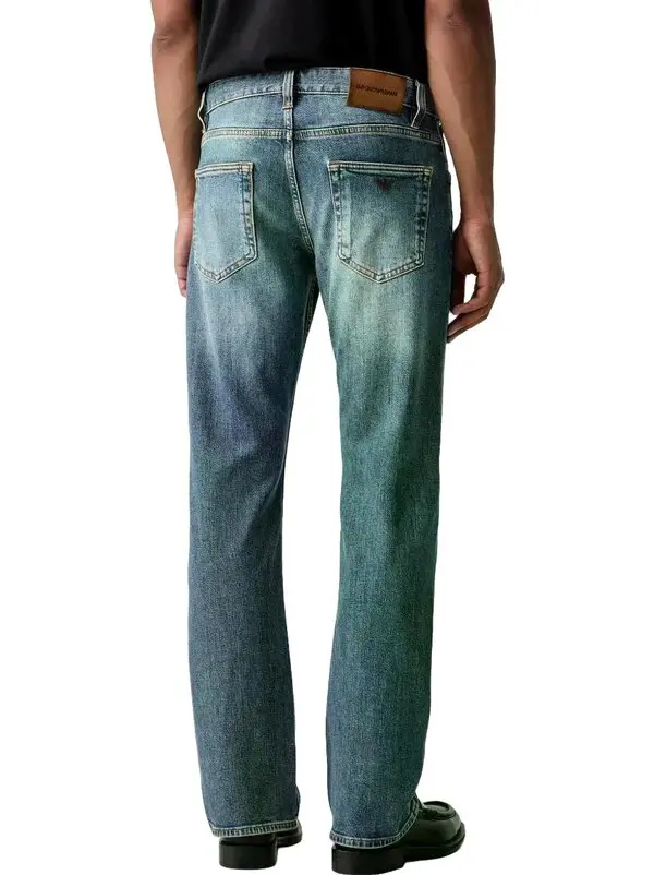Emporio Armani Logo-appliqué Straight Jeans - Blue