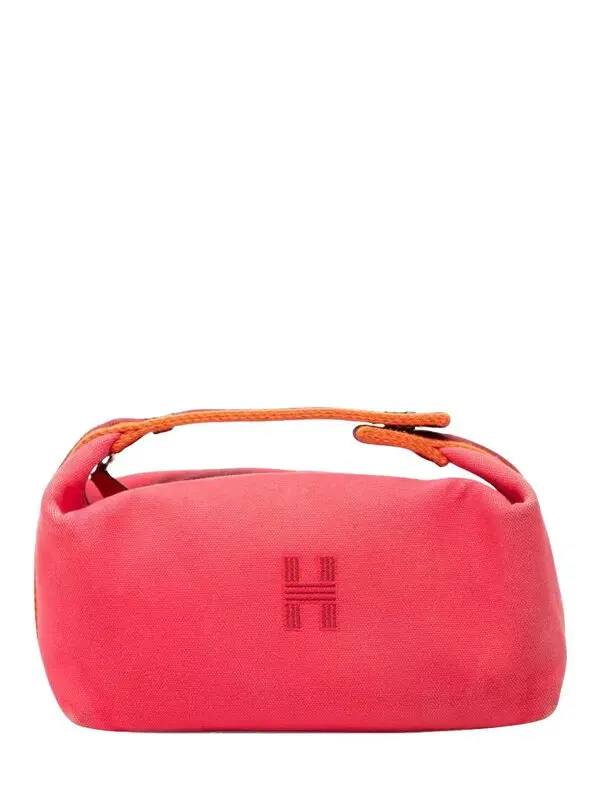 Hermès 2000-2026 Small Toile Bride A Brac Case Vanity Bag - Pink