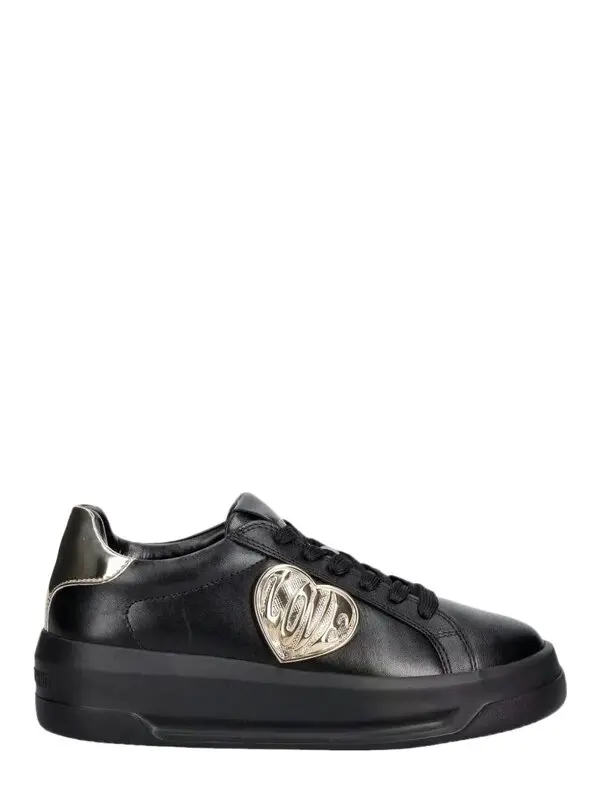 Moschino Heart-motif Logo-plaque Sneakers - Black