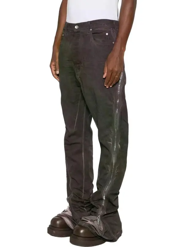Rick Owens Zip Detail Straight Leg Jeans - Grey