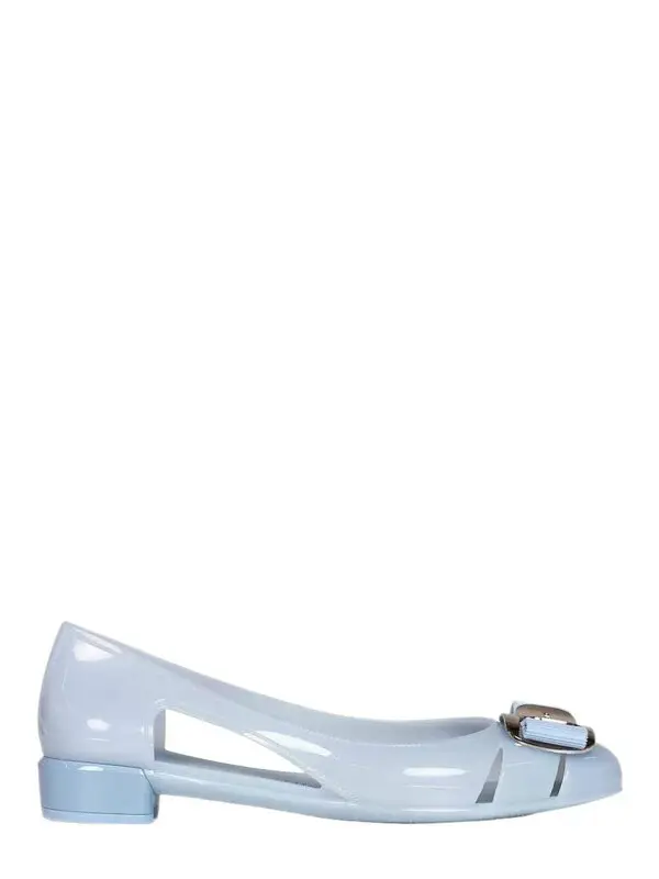 FERRAGAMO Vara Plate Jelly Ballet Flat - Blue