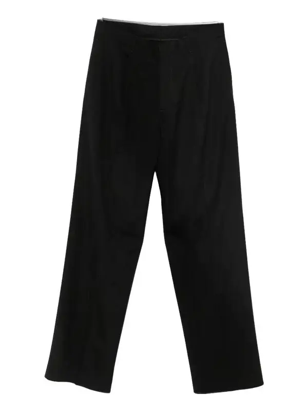 LARDINI Pleated Wide-leg Trousers - Black