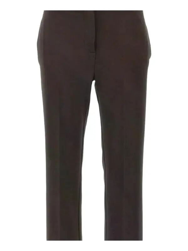 KAOS Straight-leg Trousers With Slit Hem - Brown