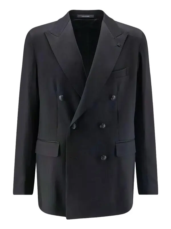 Tagliatore Double-breasted Peak-lapel Suit Jacket - Black