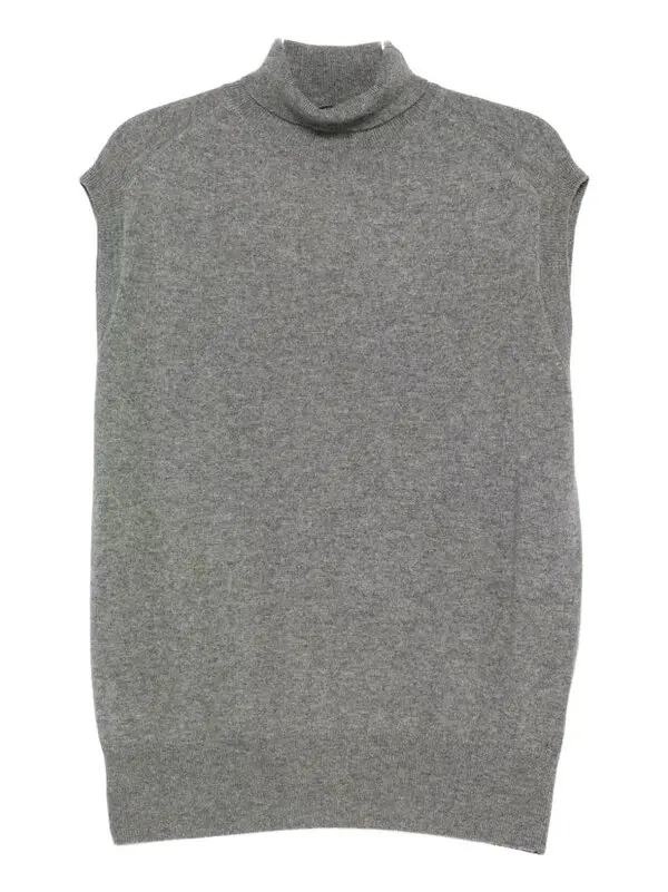 Sofie D'hoore Roll-neck Sleeveless Vest - Grey