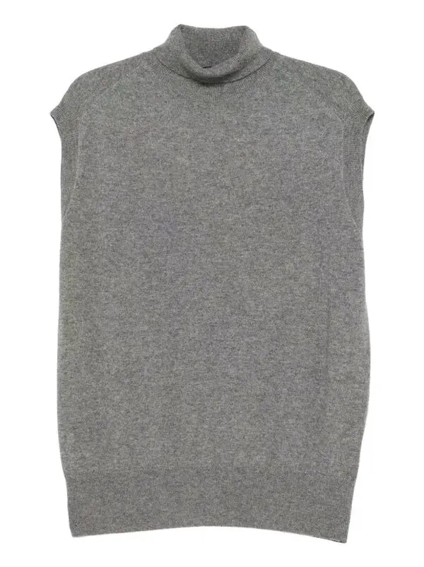 Sofie D'hoore Roll-neck Sleeveless Vest - Grey
