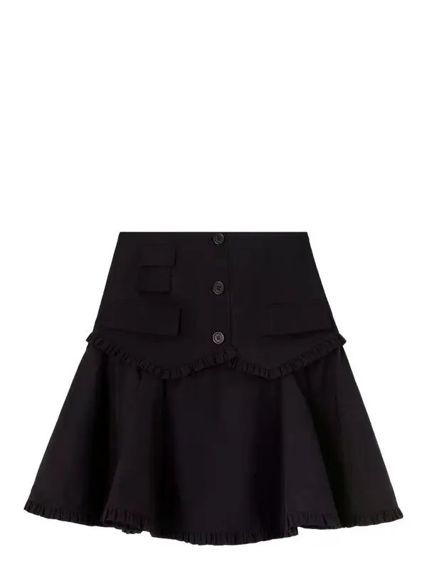 GANNI Skirt In Stretch Cotton - Black