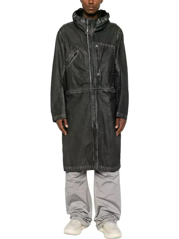 ISAAC SELLAM EXPERIENCE Etanche Hooded Coat - Black