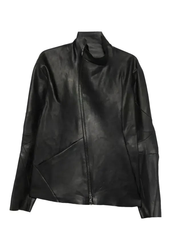 LEON EMANUEL BLANCK Asymmetric-zip Leather Jacket - Black