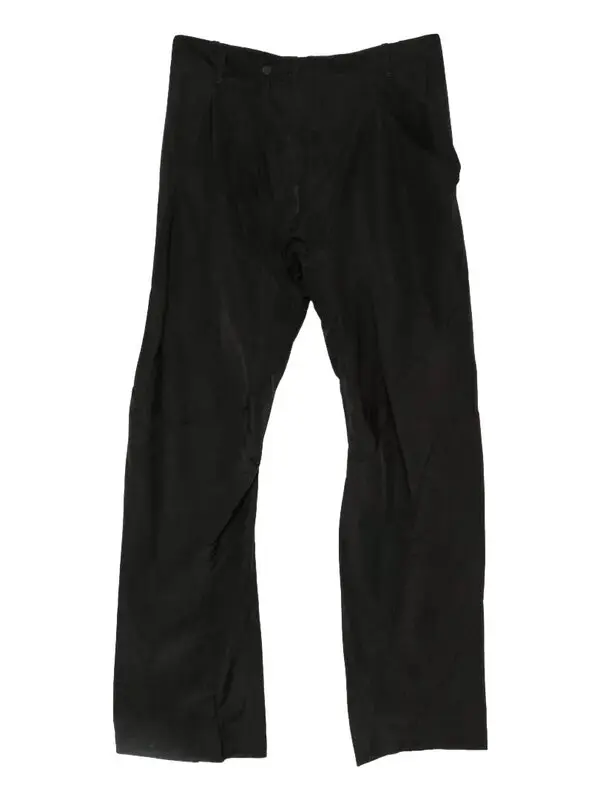 LEON EMANUEL BLANCK Slub Texture Panelled Raw Edge Trousers - Black