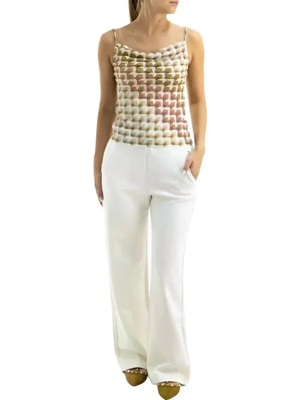 Missoni Lace Motif Top With Draped Neckline - Neutrals