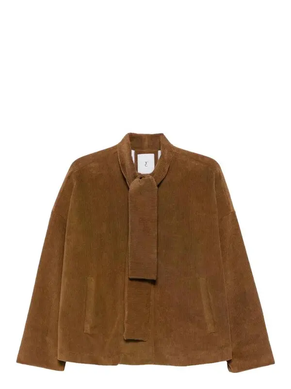 WHYCI MILANO Corduroy Pussy-bow Jacket - Brown