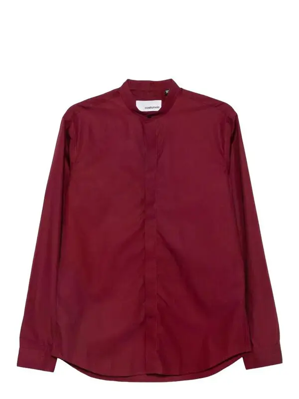 COSTUMEIN Mandarin-collar Concealed-fastening Shirt - Red