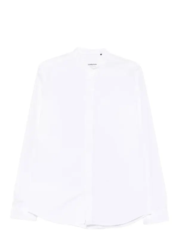COSTUMEIN Band-collar Long-sleeve Shirt - White